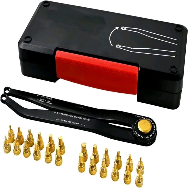 25-Piece Pin Wrench Set with Case, Precision Spanner Wrench ...