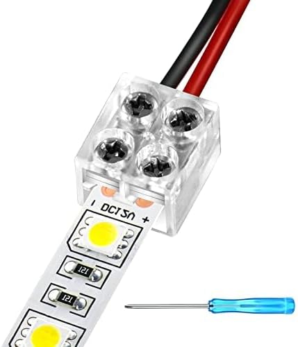 25 Pieces 2 Pin 8mm Transparent LED Pin Connector Cable Transparent ...