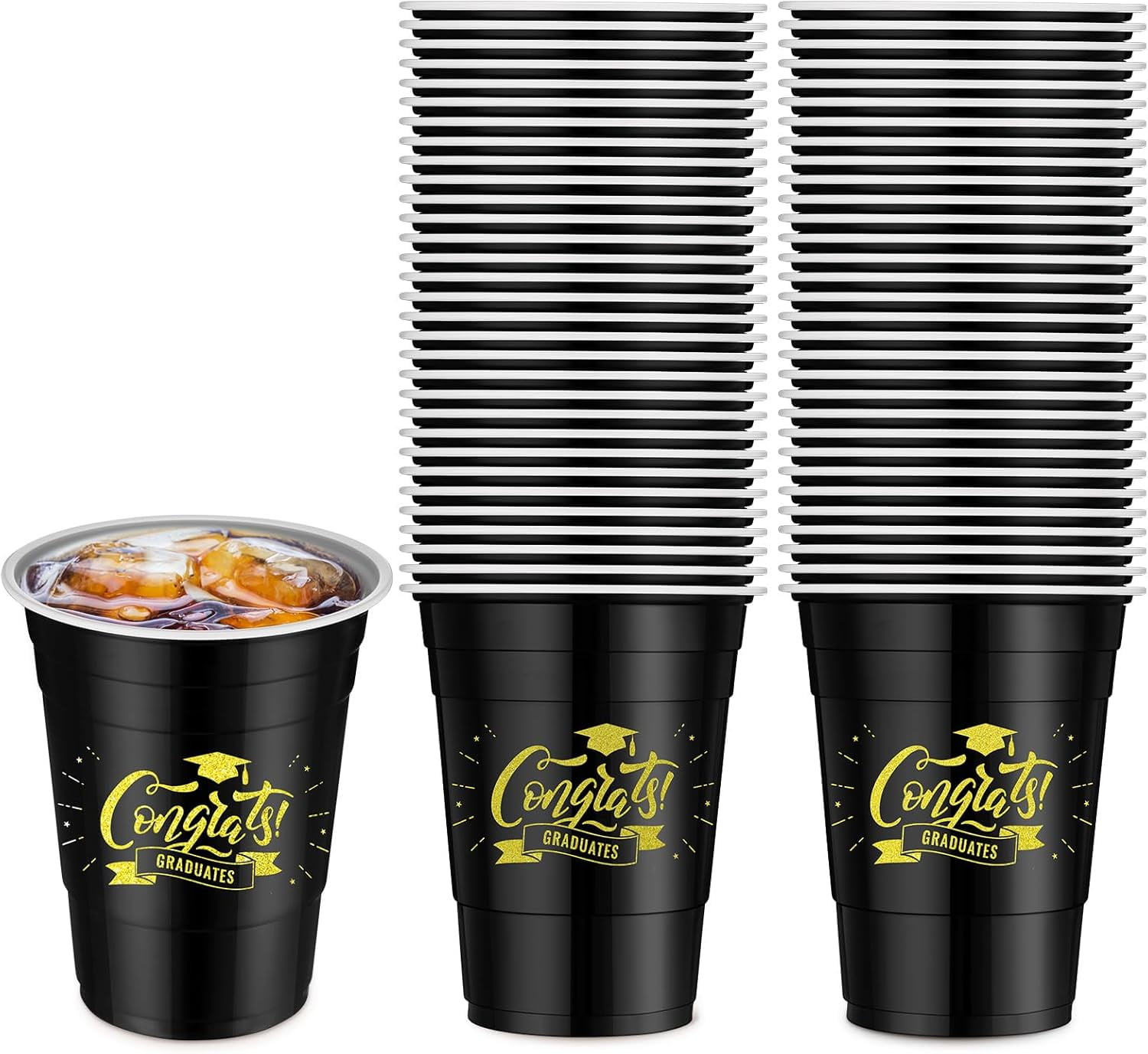25 Pieces 2025 Graduation Cups 16 oz Graduation Cups Disposable Plastic ...