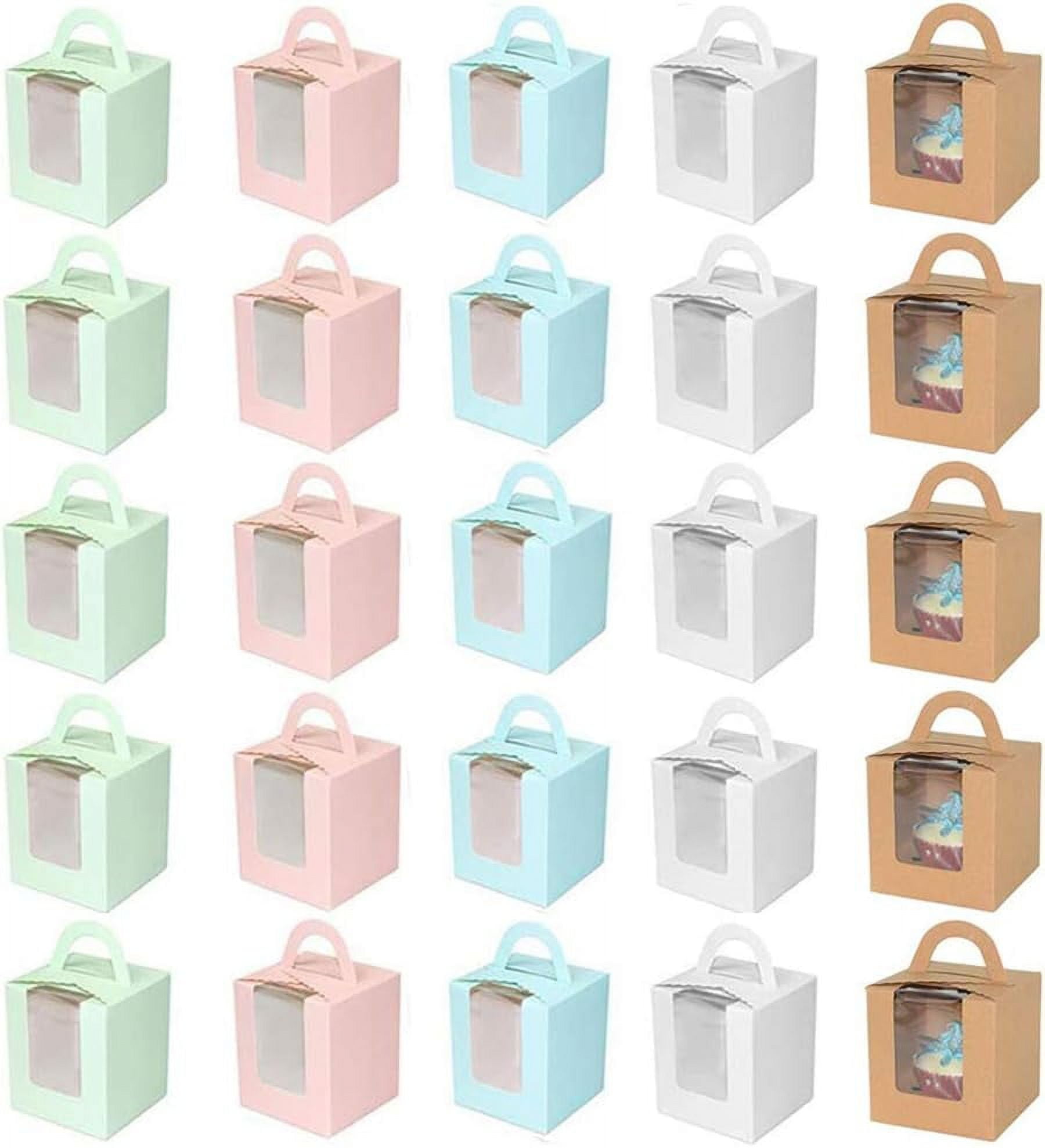 25 Pieces Cupcake Gift Boxes,Bakery Boxes,Individual Cupcake Containers ...