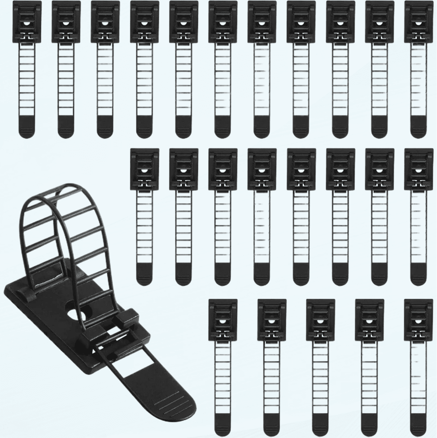 25 Pieces Desk Wire Organizer Adjustable Adhesive Cable Ties Cable ...