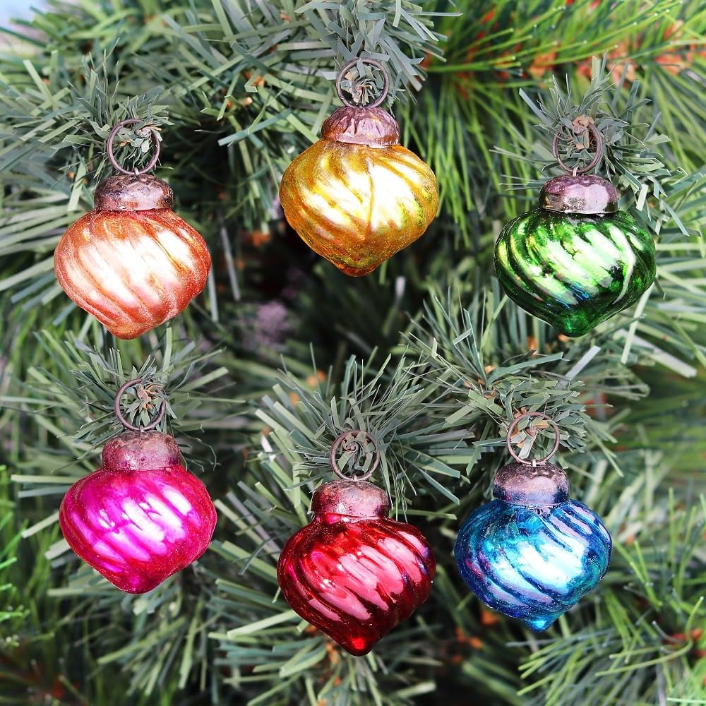 25 Pieces Glass Christmas Ornaments Turnip Kid X mas Tree Décor ...