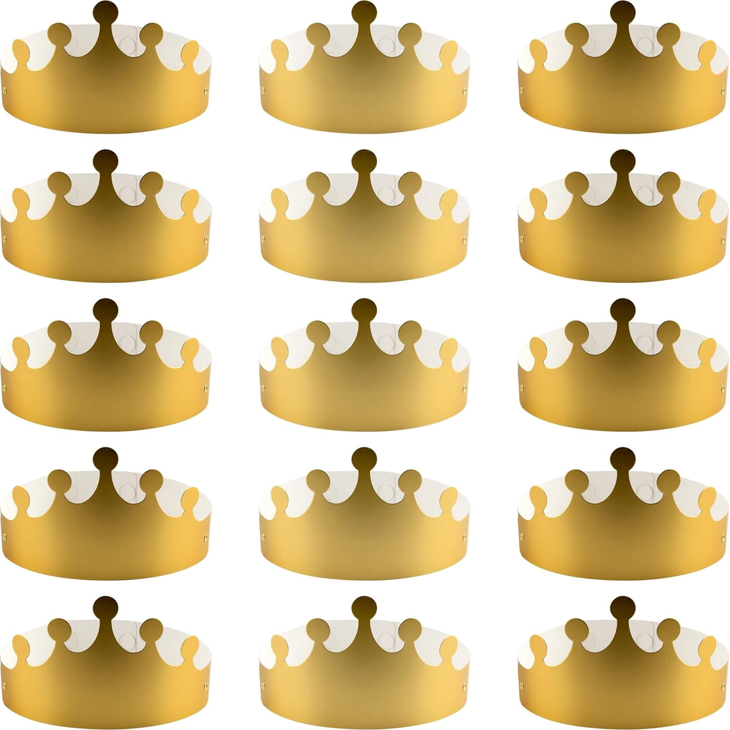 25 Pieces Golden King Crowns Foldable Paper Party Crown Hat Gold Foil ...