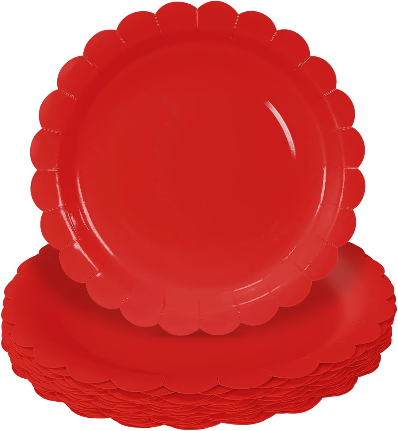 25 Pieces Light Blue Paper Plates 7 Inch Baby Blue Scalloped Plates ...