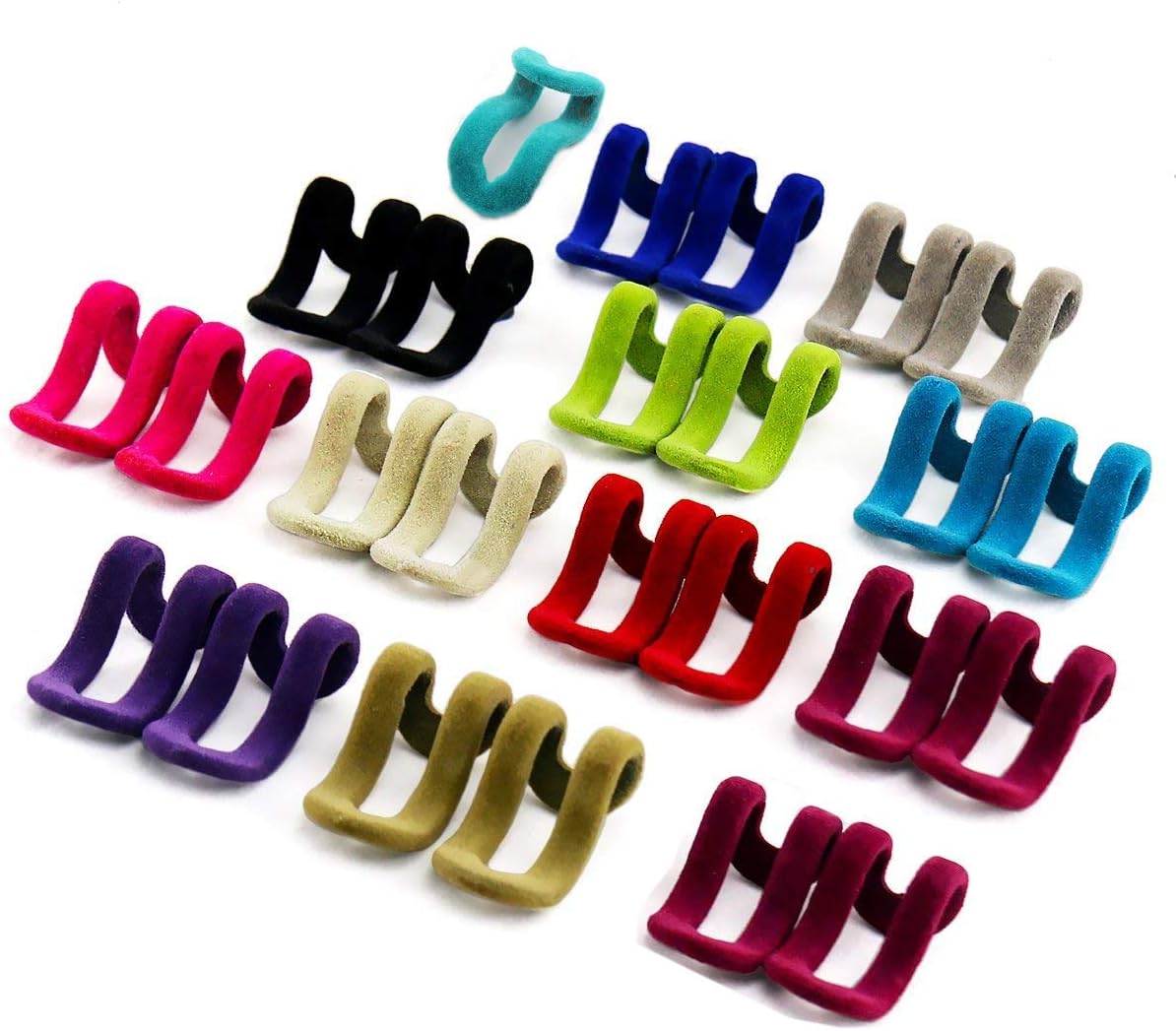 25 Pieces Mini Flocking Clothes Rack Hanger Hooks Holders Anti-slip ...