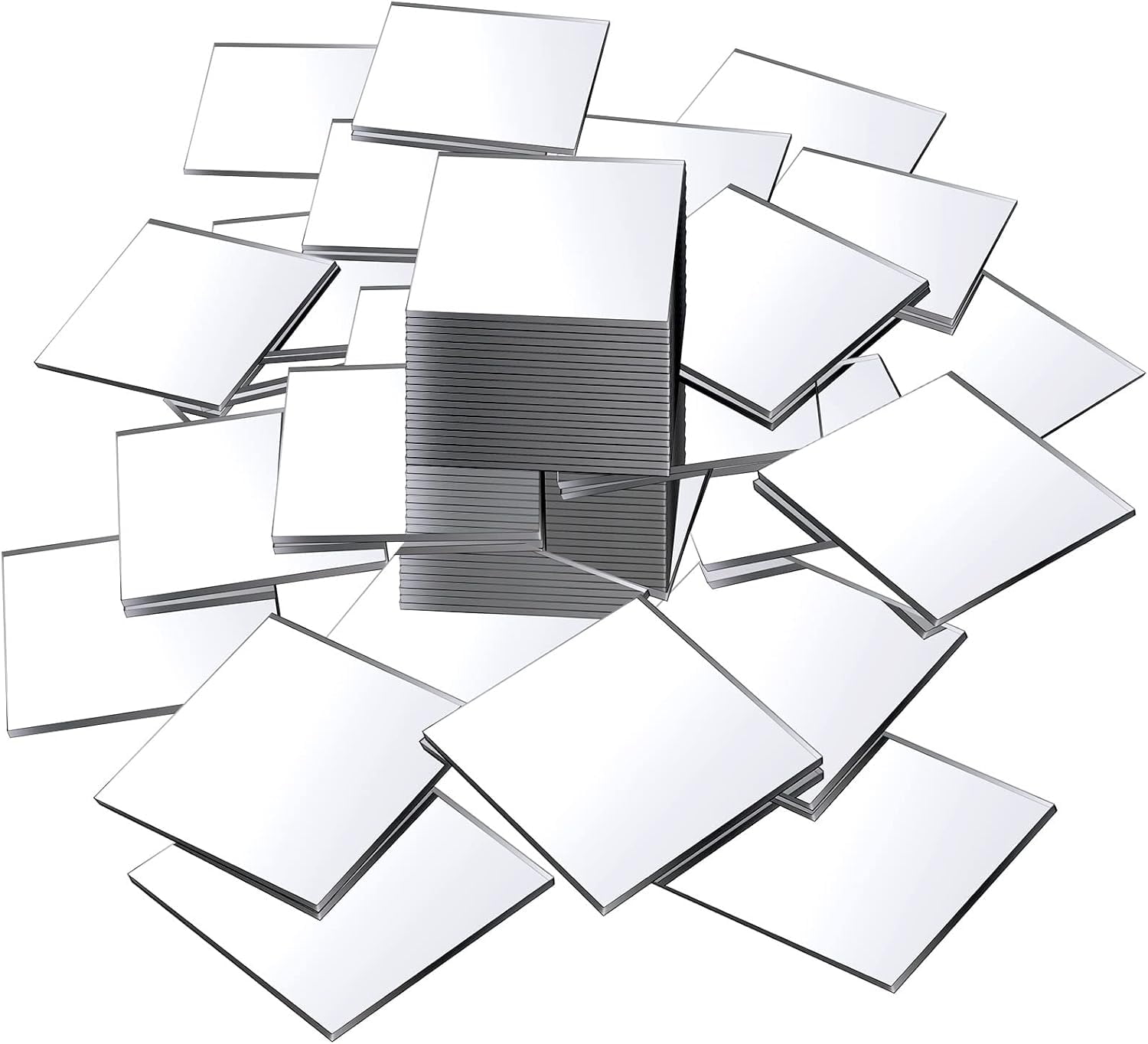 25 Pieces Mini Size Acrylic Square Mirror Adhesive Small Square Mirror ...