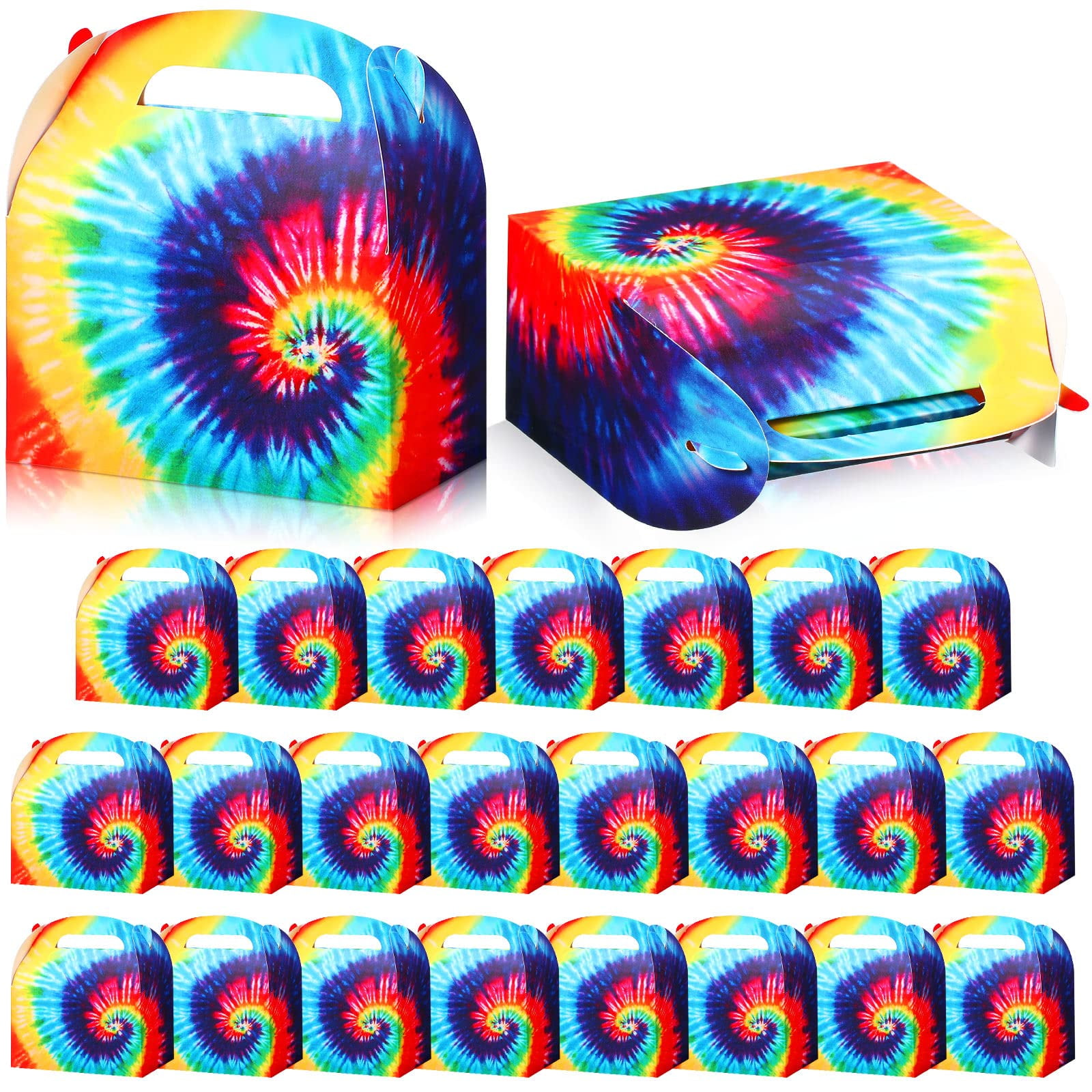 25 Pieces TieITSC Dye Party Gift Treat Boxes for Kids Birthday, Candy ...