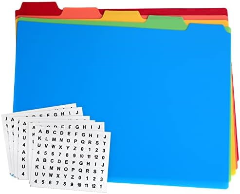 25 Pieces Top Tab File Guides Set Letter Size File Cabinet Dividers ...