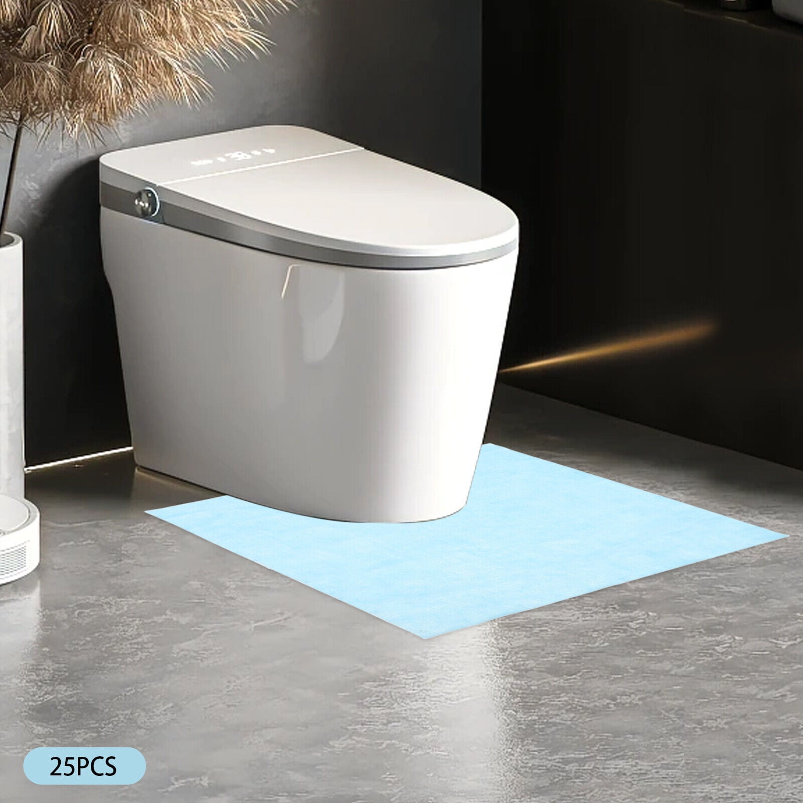 25 Pieces U-Shape Waterproof Toilet Mats Non-Woven Fabric Floor Urine ...