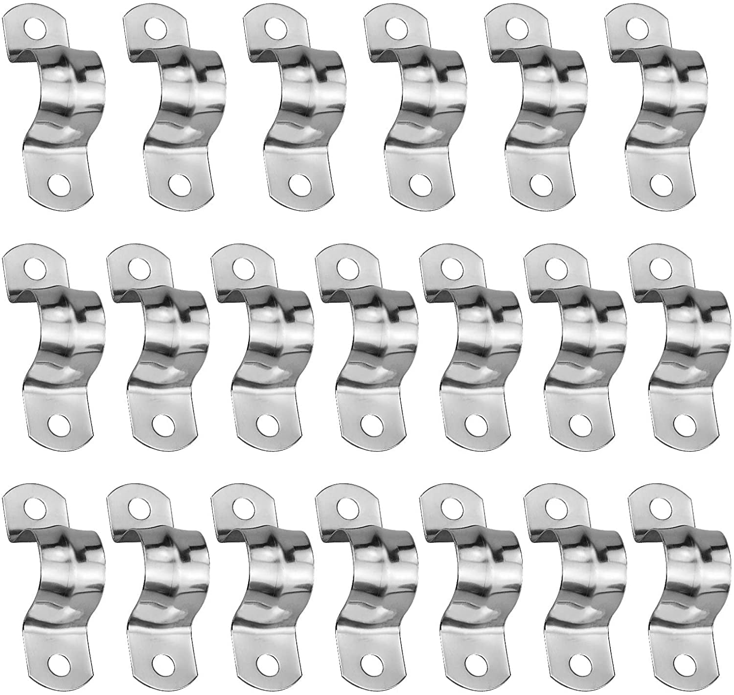 25 Pieces Of U-Shaped Stainless Steel Pipe Clamps, 20Mm Ring Connecting ...