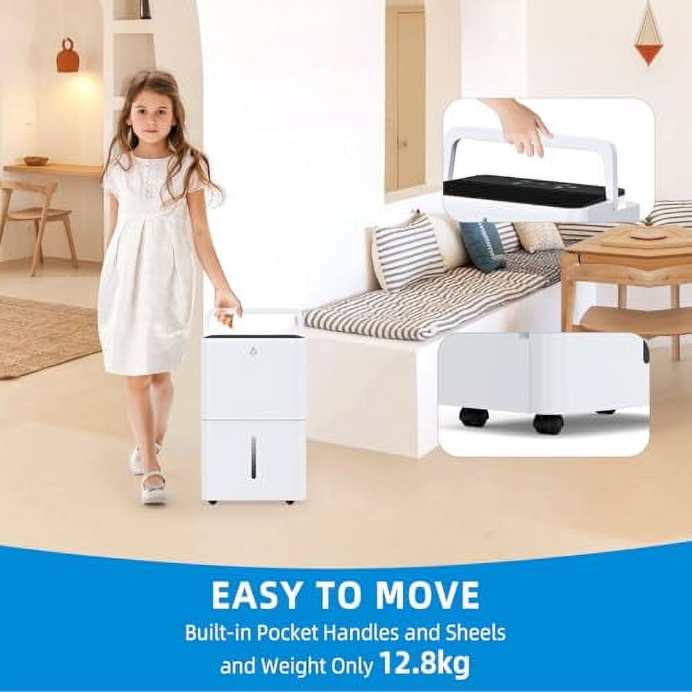 25 Pints Portable Dehumidifier for Home & Basement up to 1500 Sq.Ft ...