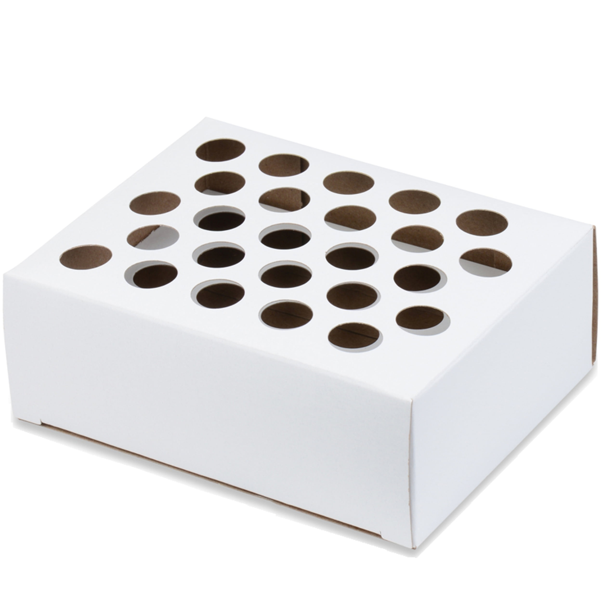 25 Place, 16mm Coated Cardboard Test Tube Rack, White, Karter ...