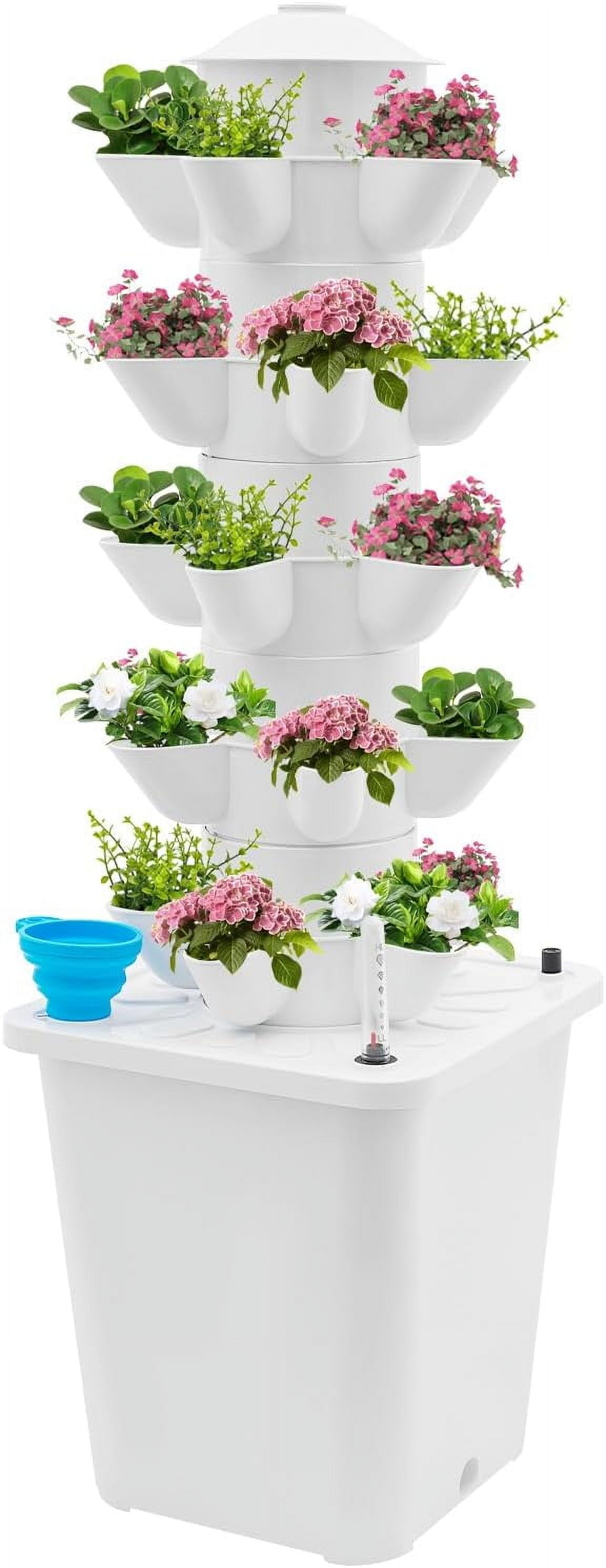 25-Plant Vertical Tower Garden System, Indoor Hydroponic Growing Kit ...