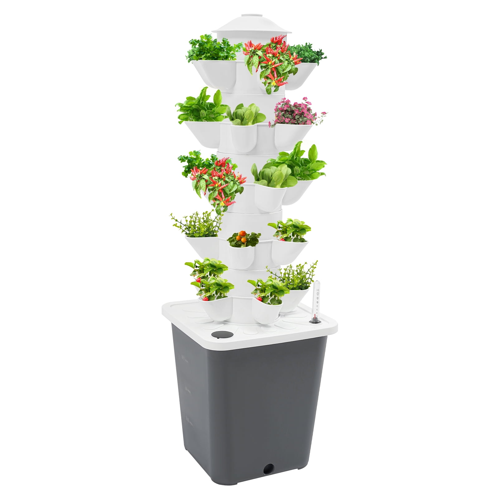 25-Plant Vertical Tower Garden System, Indoor Hydroponic Growing Kit ...