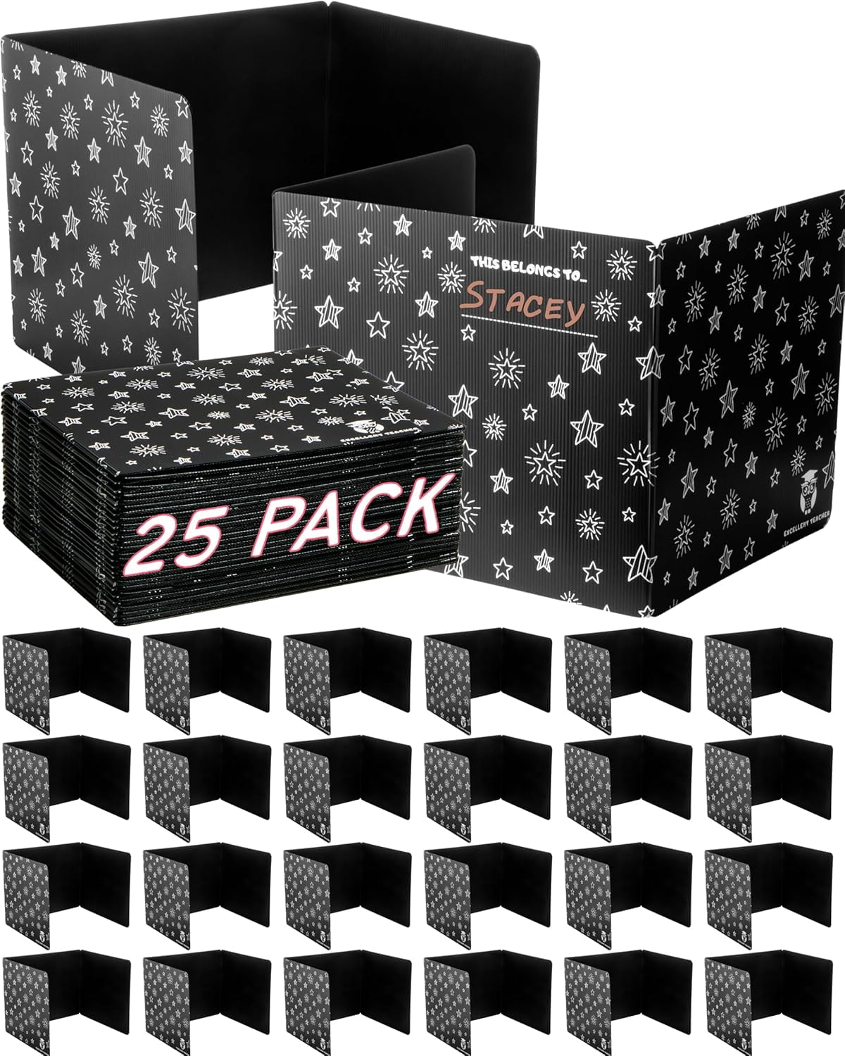 25 Plastic Durable Black Privacy Folders - Easy-Store Folders for ...