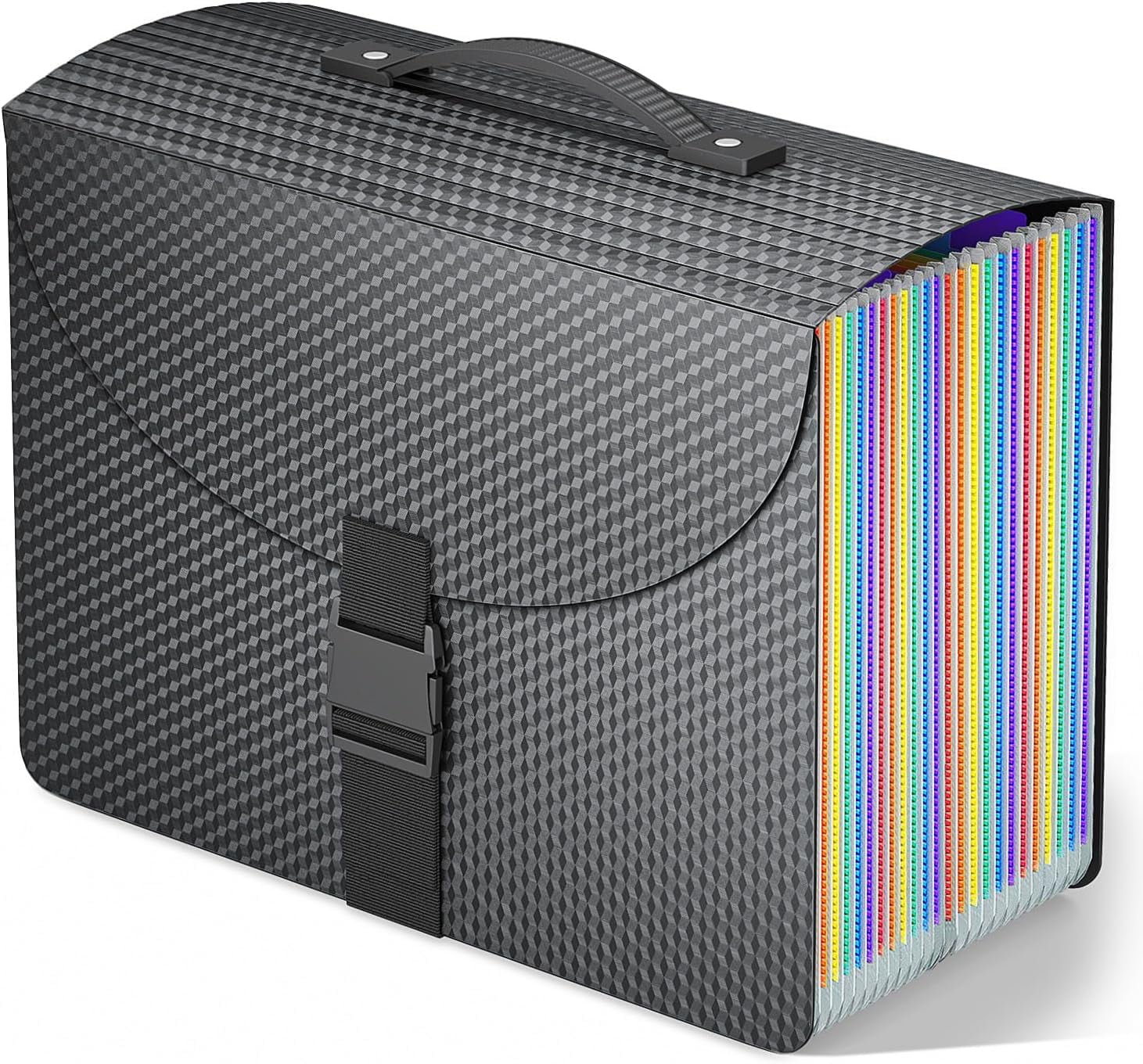 25 Pockets Expanding File Folder with Handle,Expandable File Organizer,Portable Accordion File ...