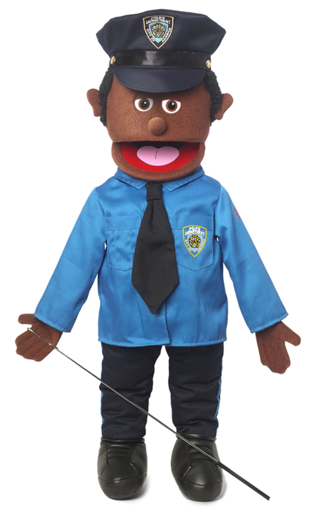 25" Policeman, Black Male, Full Body, Ventriloquist Style Puppet ...