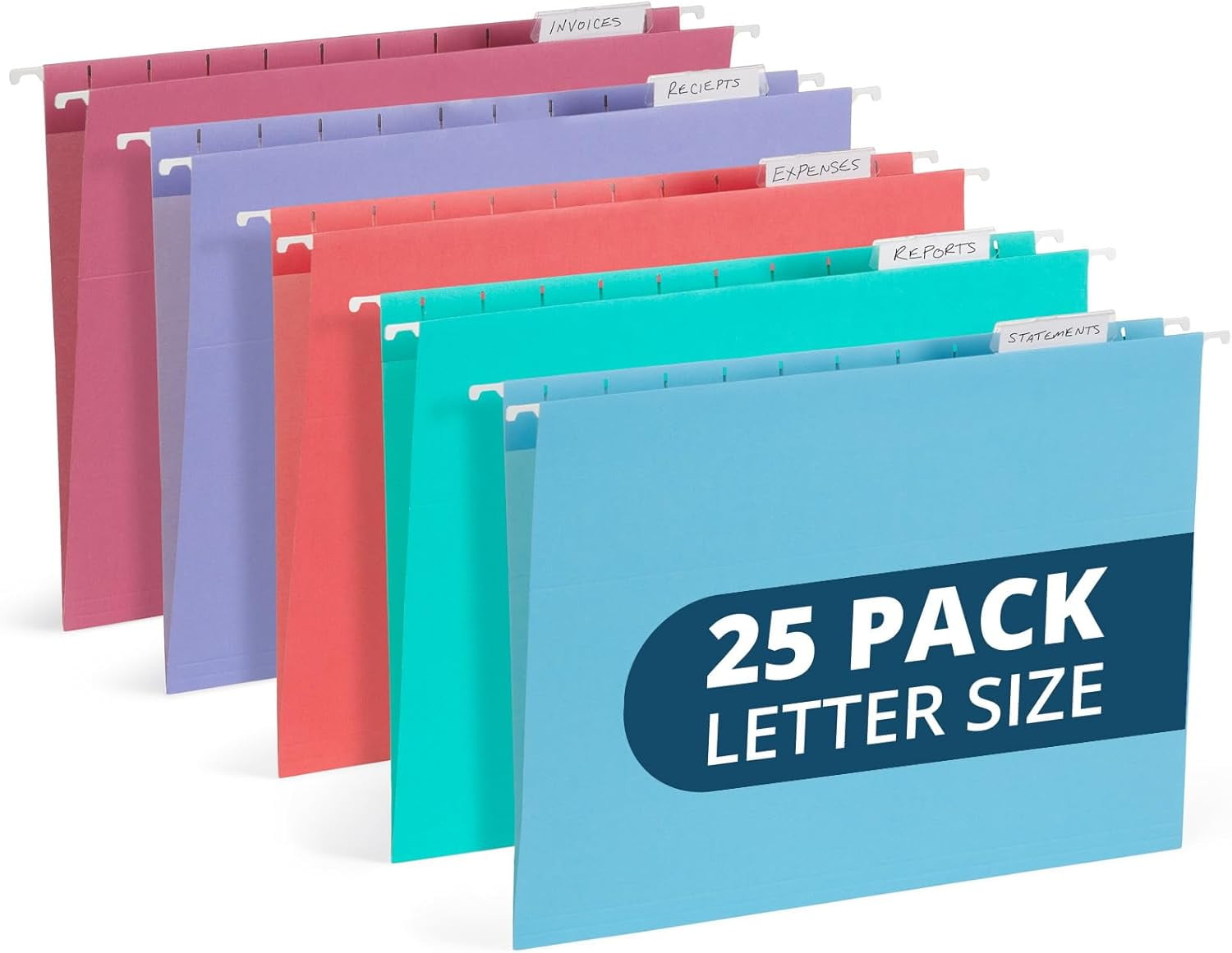 25 Pretty Hanging File Folders, Pastel Gem Tone Assorted Colors, Cute ...