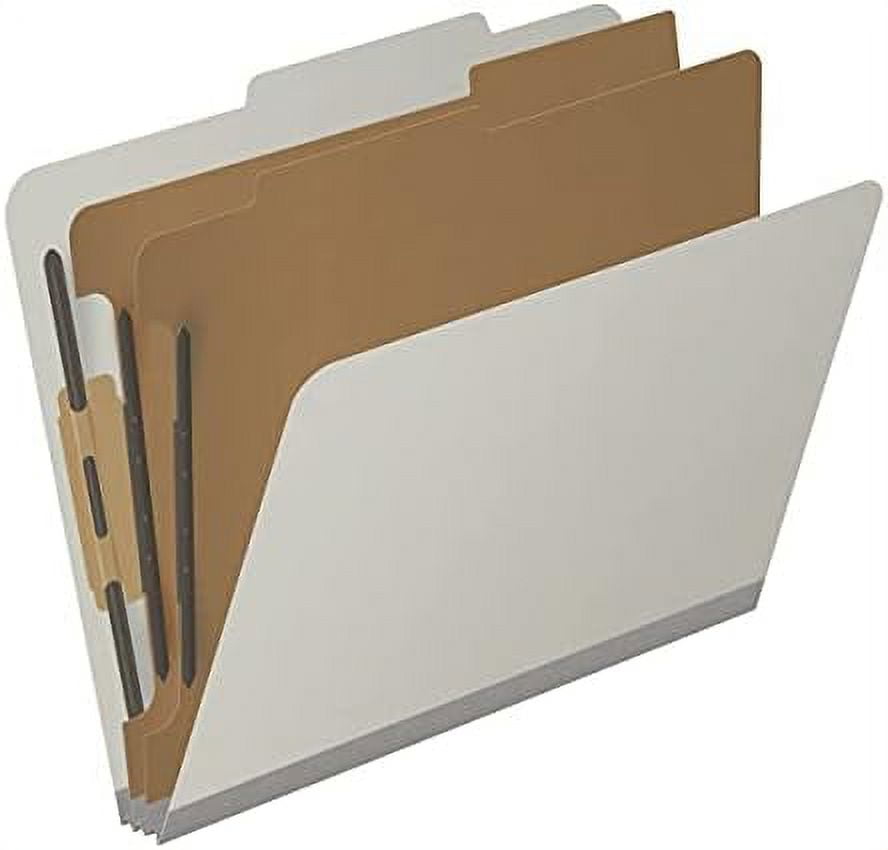 25 Pt. Pressboard Classification Folders, 2/5 Cut Top Tab, Letter Size ...