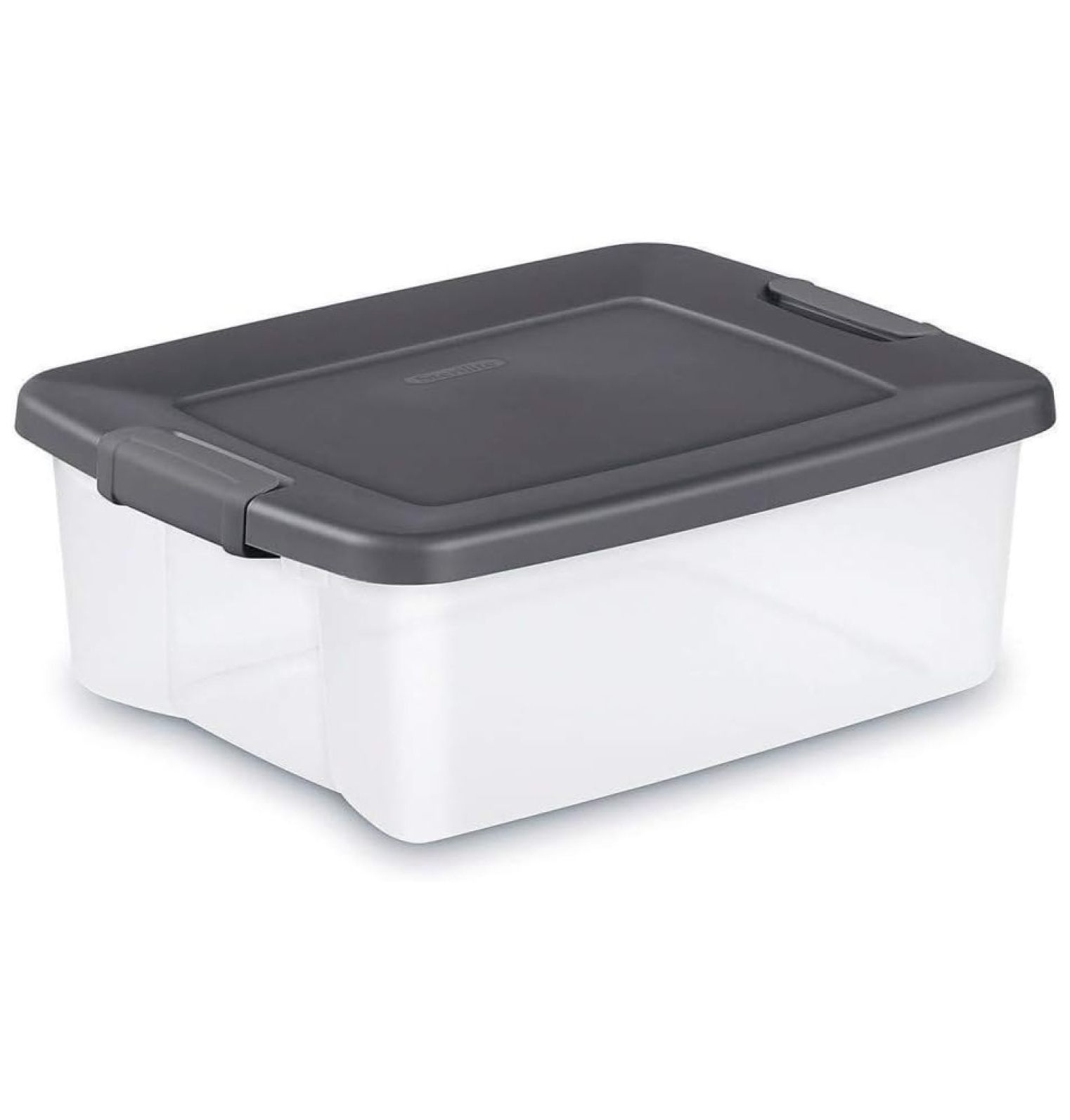 25 Qt ShelfTote, Stackable Storage Bin with Latching Lid, Plastic ...