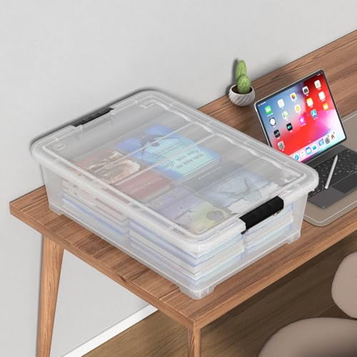 25 Quart Clear Under Bed Storage Container with Wheels, 4 Packs ...