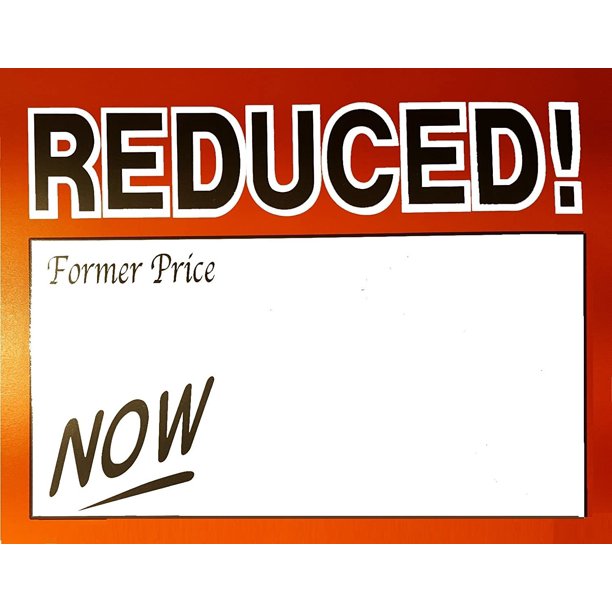 25 "REDUCED - 7" x 5.5" Writable Paper Retail Store Price Signs Heavy ...
