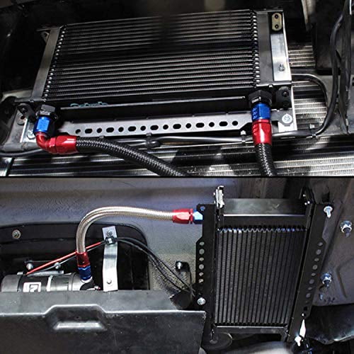 25 Row Oil Cooler Mounting Bracket Kit 10AN Stacked Plate Engine Oil ...