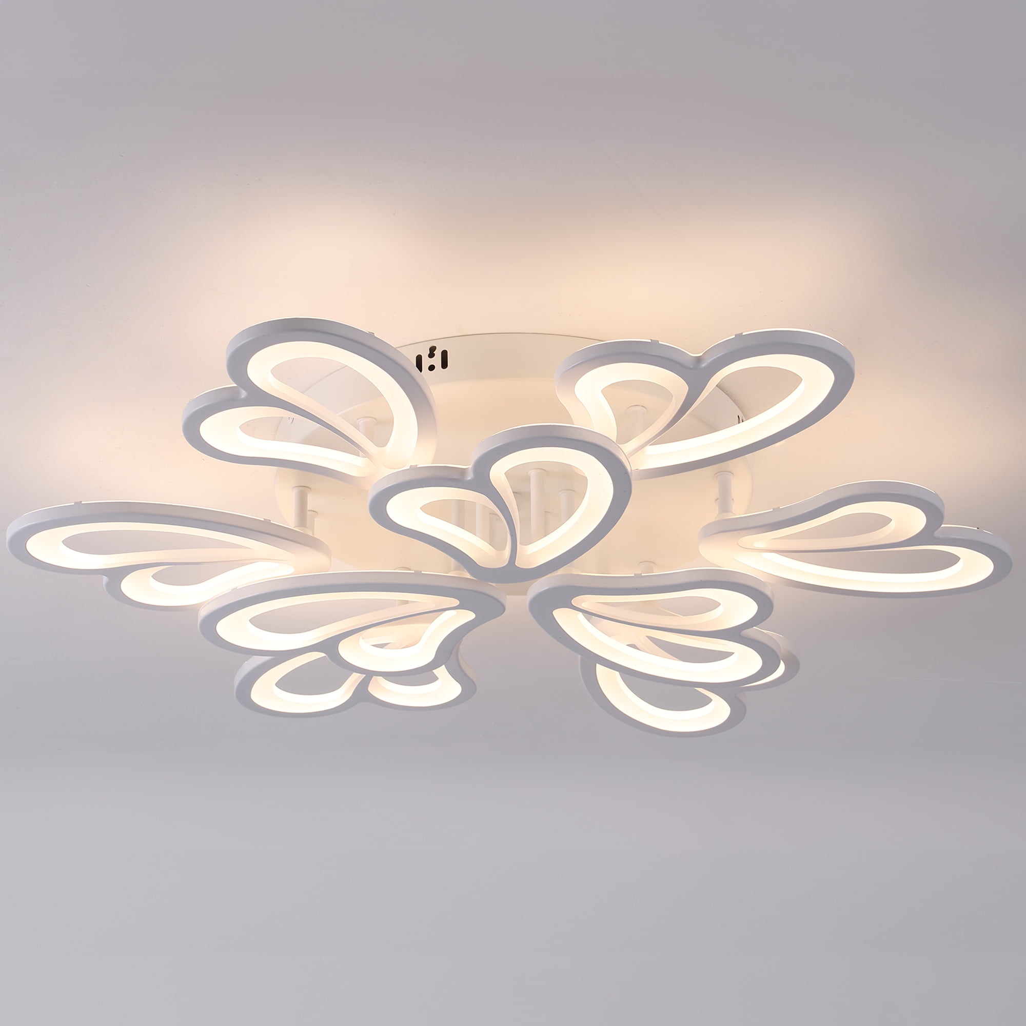 25'' Semi-Flush Mount Ceiling Light with Remote, Dimmable 3-Mode Color ...