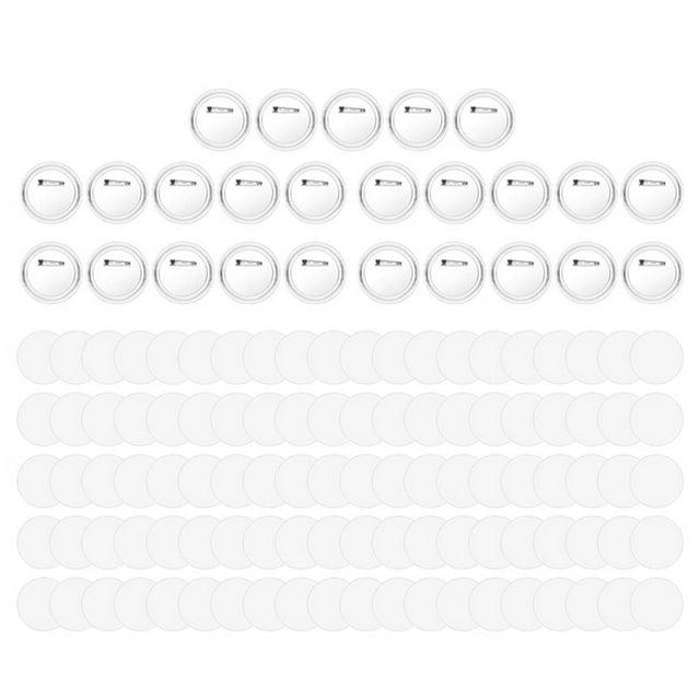 25 Set Clear Acrylic Buttons Clear Plastic Craft Button with Pin Blank ...