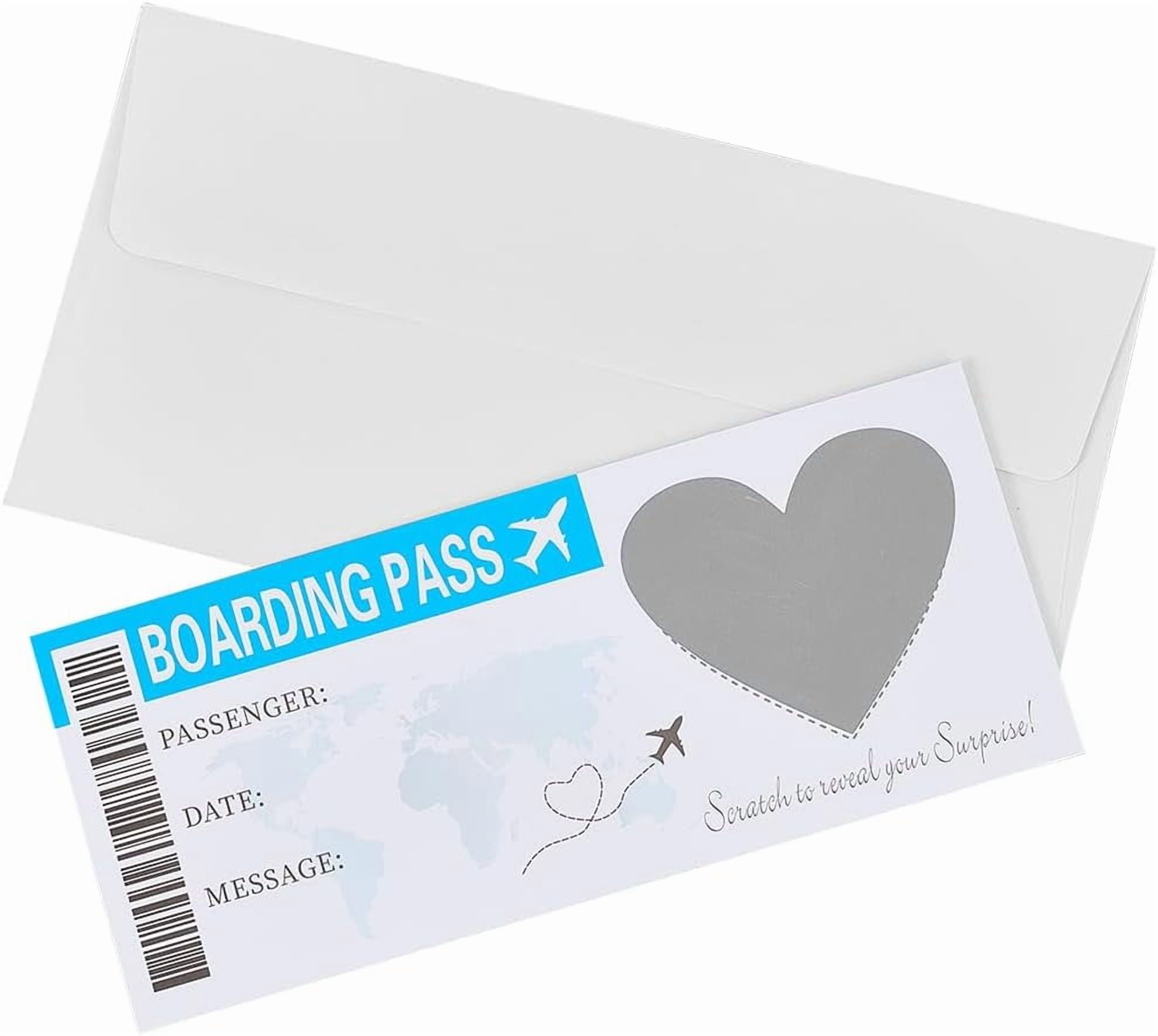 25 Set Scratch Surprise Boarding Pass Slate Blue Scratch Off Boarding ...
