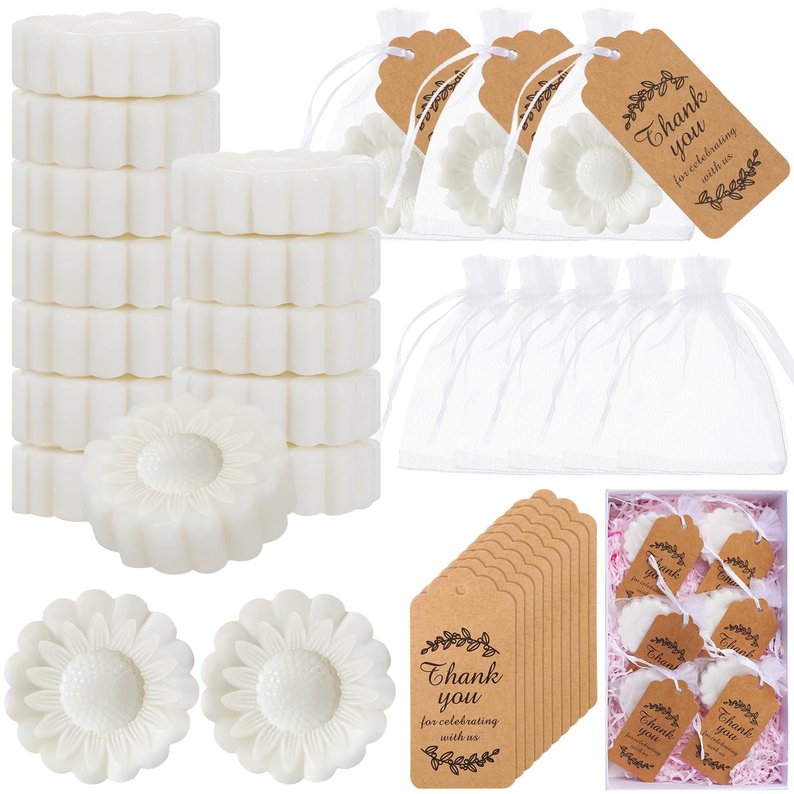 25 Set Sunflower Mini KEF16 Soap for Wedding Party Favors Bridal Shower ...