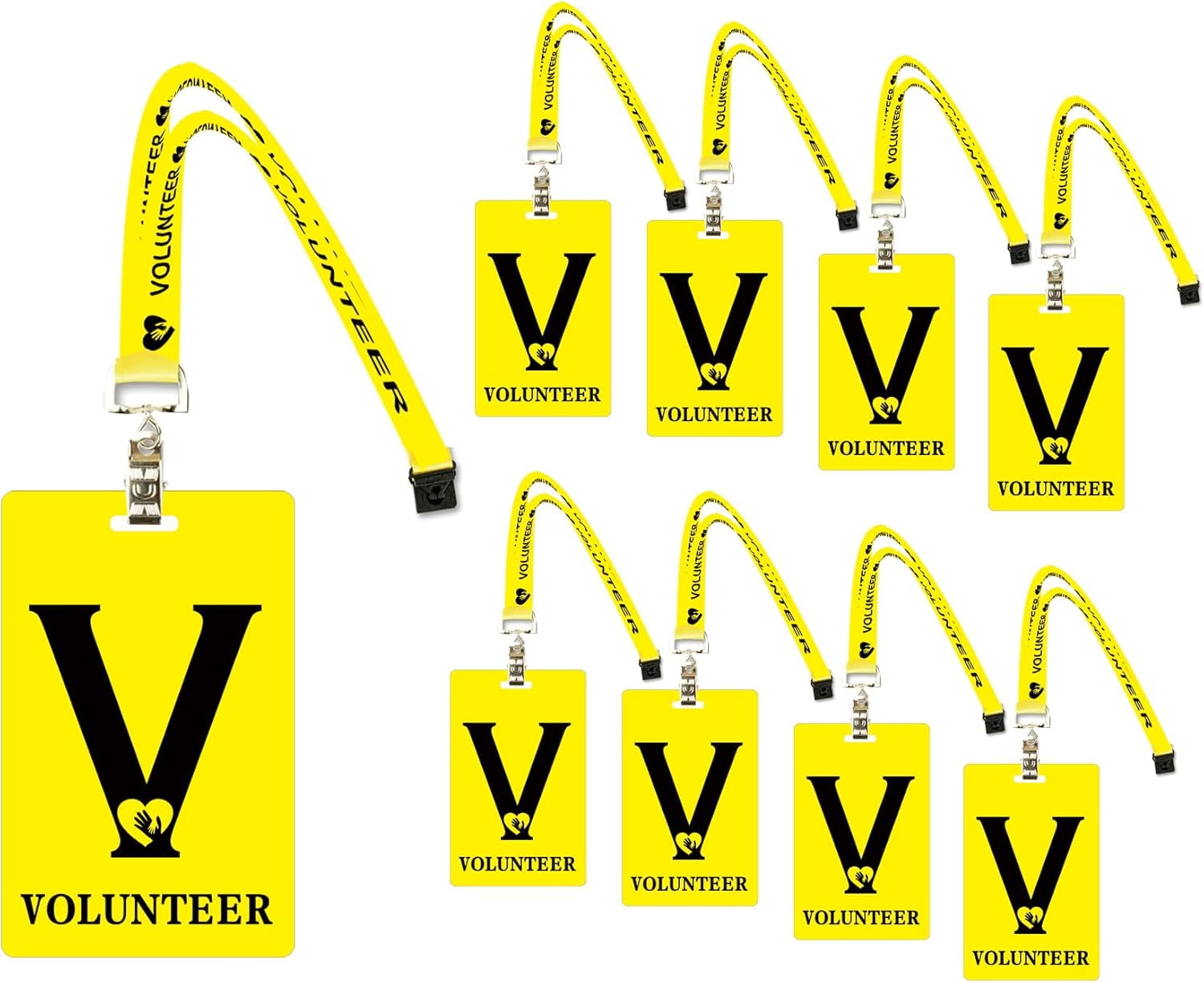 25 Set Volunteer Lanyard Card PVC Volunteer Pass Card Volunteer Badges ...