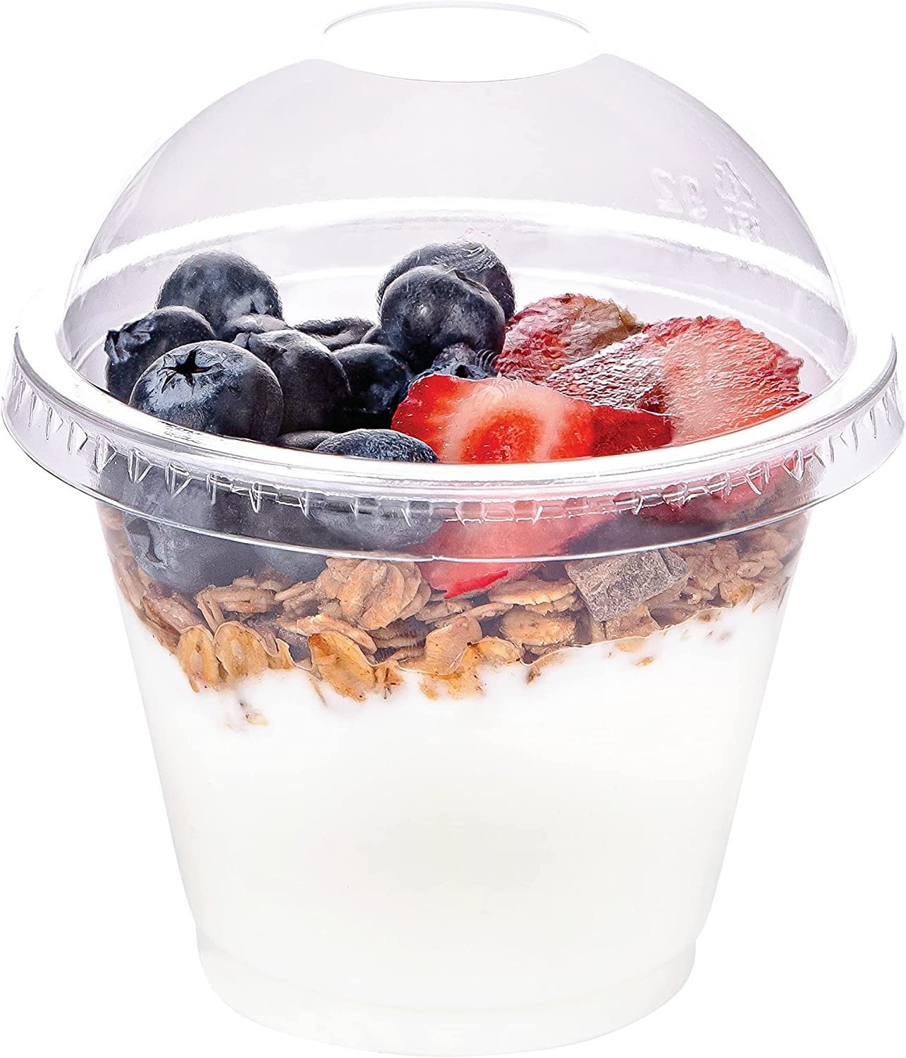 25 Sets - 9 oz Clear Plastic Portion Dessert Cups with Dome Lids, BPA ...