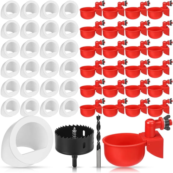 25 Sets Chicken Feeder and Water Cup Kit, Quail & Chick Port Feeder and ...