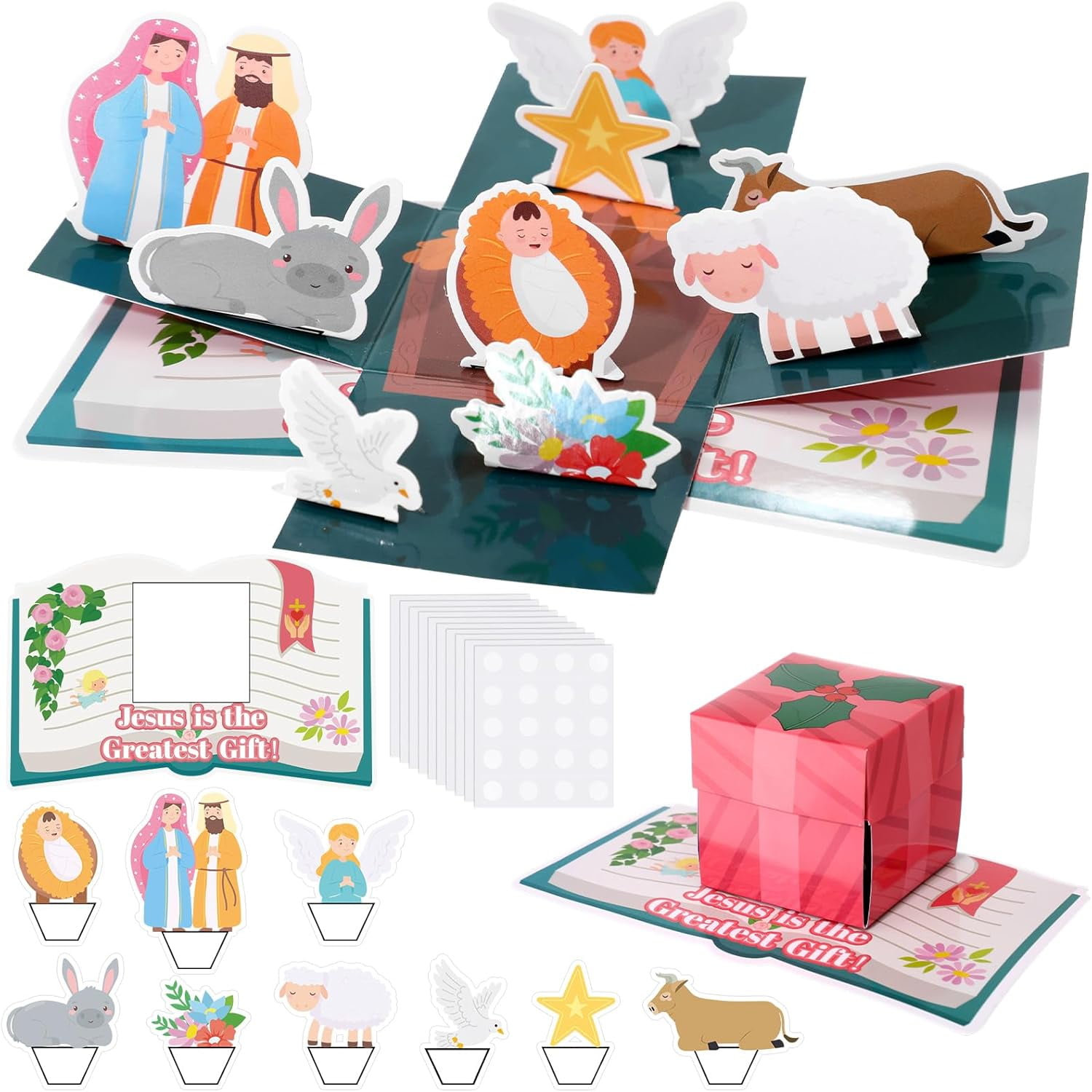 25 Sets Christmas Nativity Craft Kits DIY Pop Out Birth of Jesus Bible ...