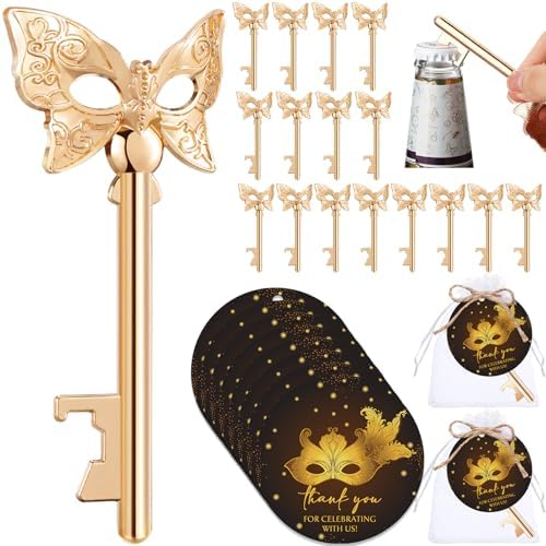 25 Sets Masquerade Party Favors Metal Mask Design Bottle Openers Thank ...