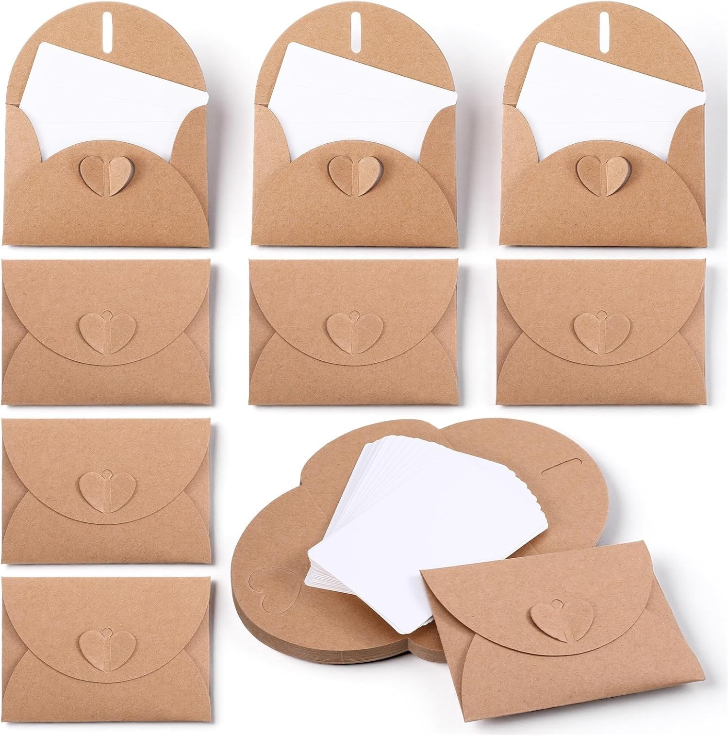25 Sets Mini Cards with Envelopes Cute Mini Envelopes with Blank Note ...