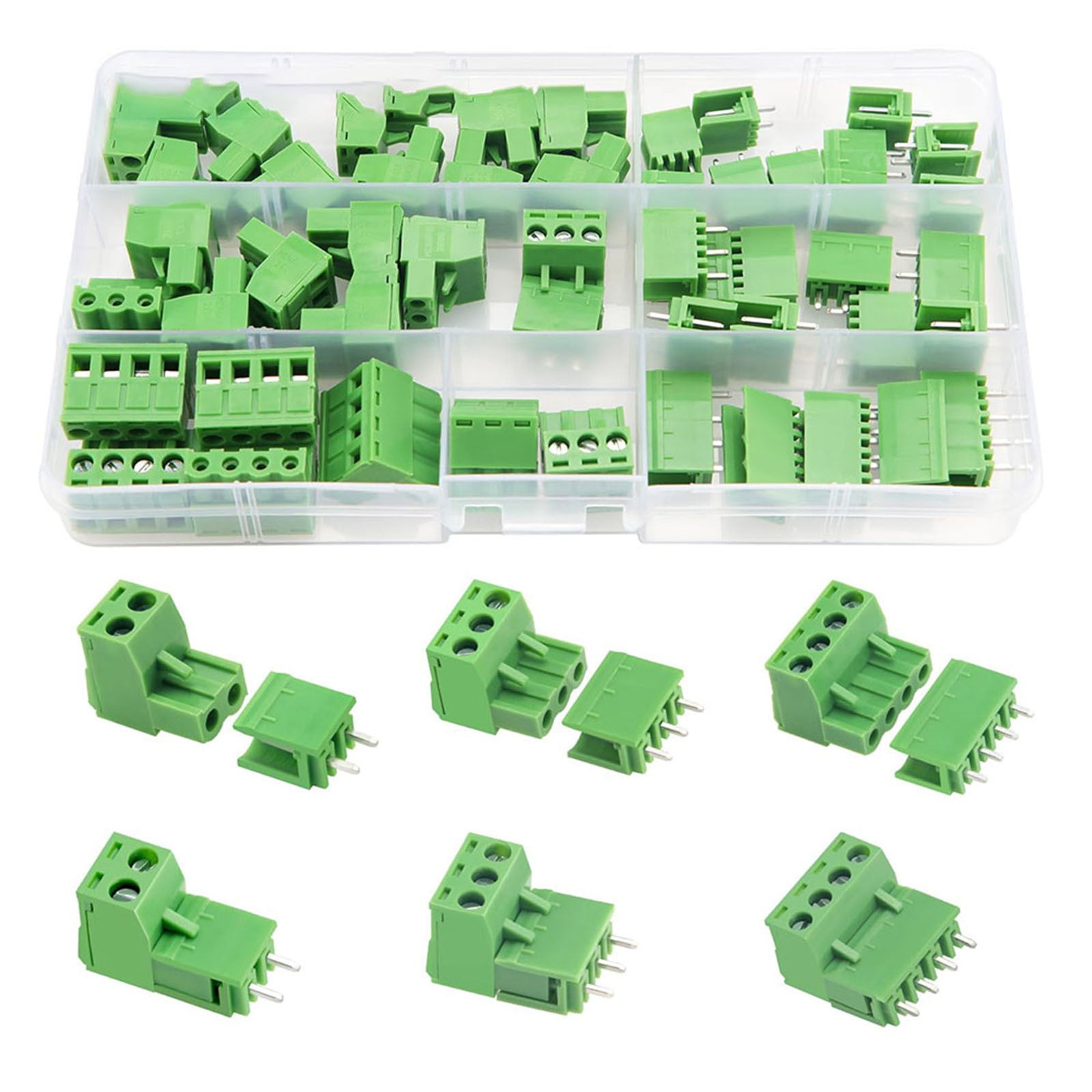 25 Sets PCB Mount Screw Terminal Block Pluggable 5.08mm 2/3/4Pin ...