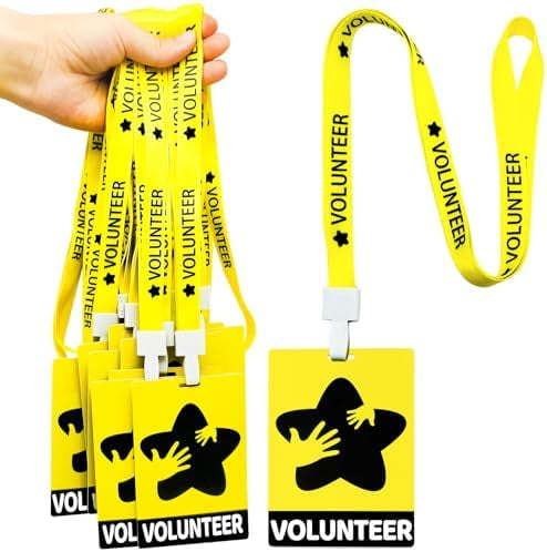 25 Sets PVC Volunteer Badge lanyards and Plastic Pass Cards,Perfect for ...