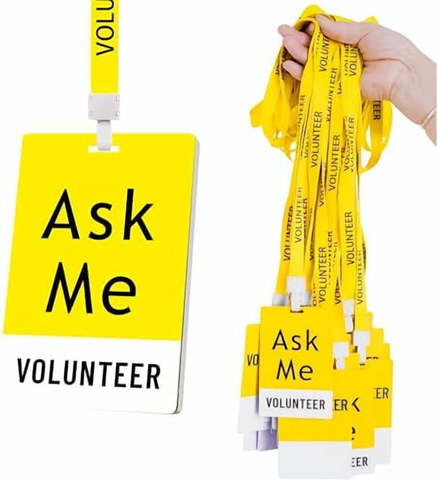 25 Sets PVC Volunteer Badge lanyards and Plastic Pass Cards,Perfect for ...