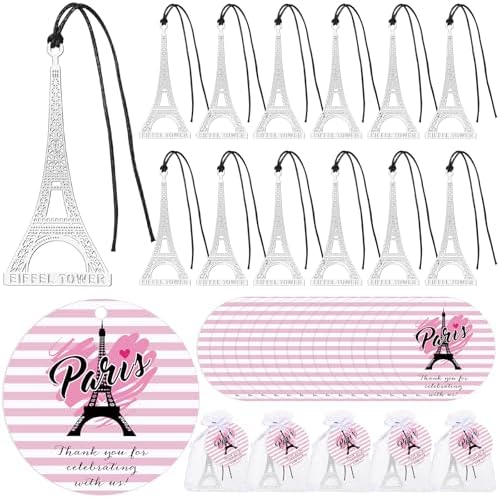 25 Sets Paris Party Favors Eiffel Tower Bookmarks Paris Metal Book ...