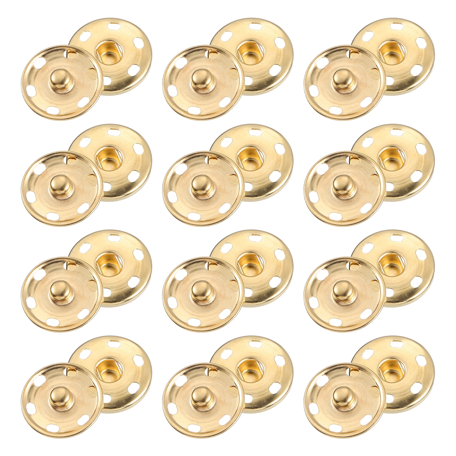 25 Sets Sewing Snap Buttons, Press Buttons Snap Fasteners 19mm, Gold ...