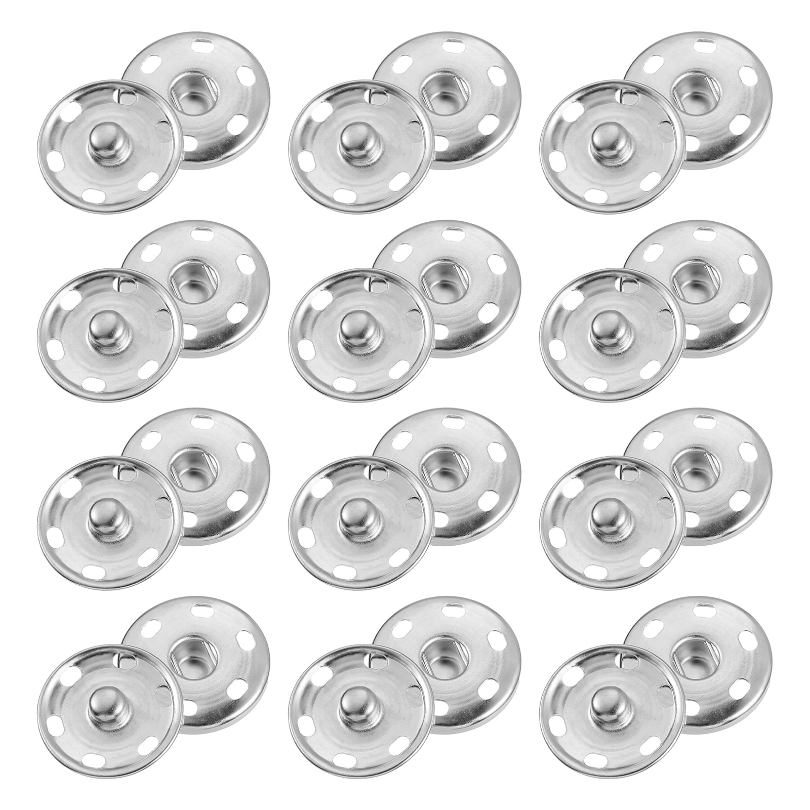 25 Sets Sewing Snap Buttons, Press Buttons Snap Fasteners 19mm, Silver ...