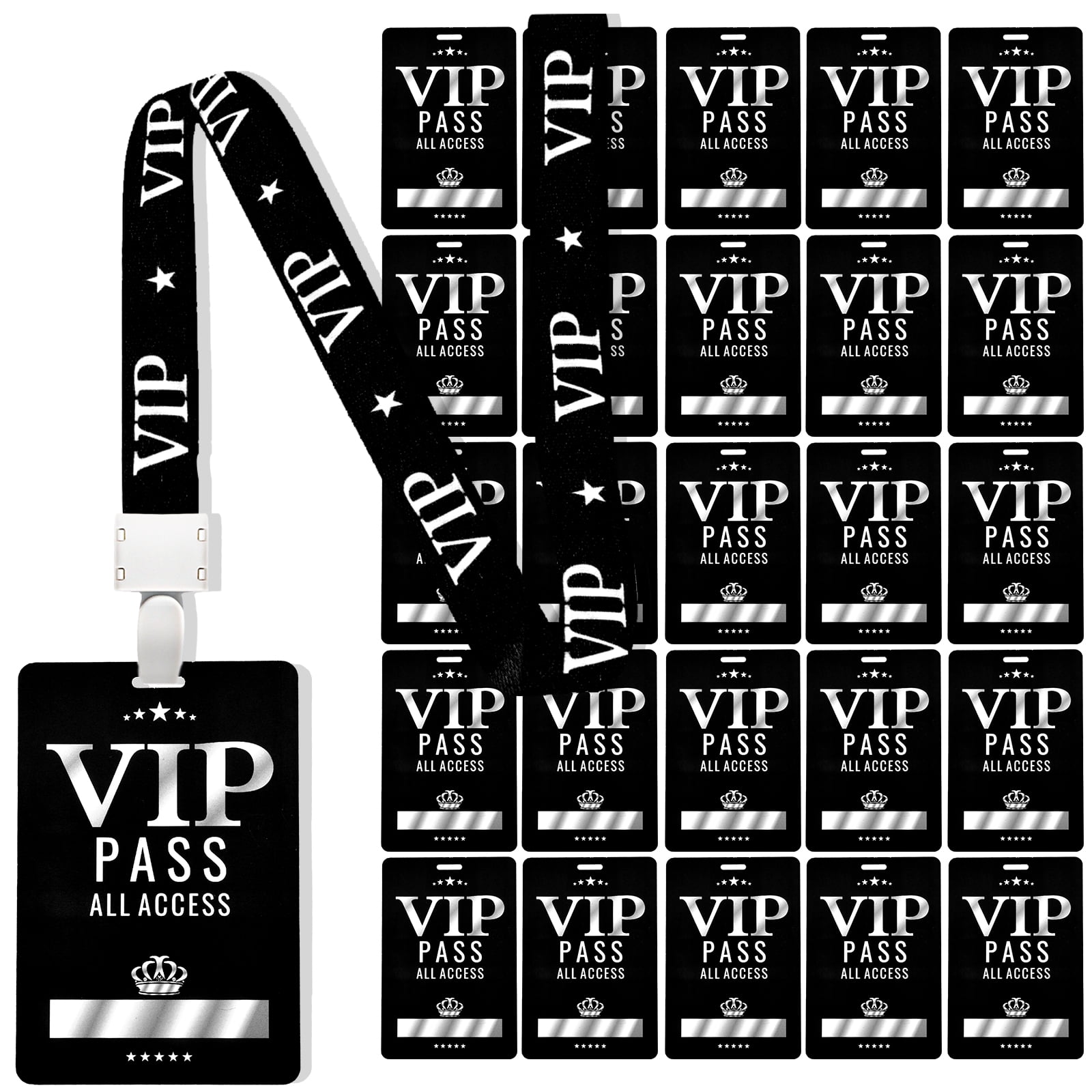 25 Sets VIP Badge Lanyards with Plastic VIP Pass Cards, VIP Lanyards ...