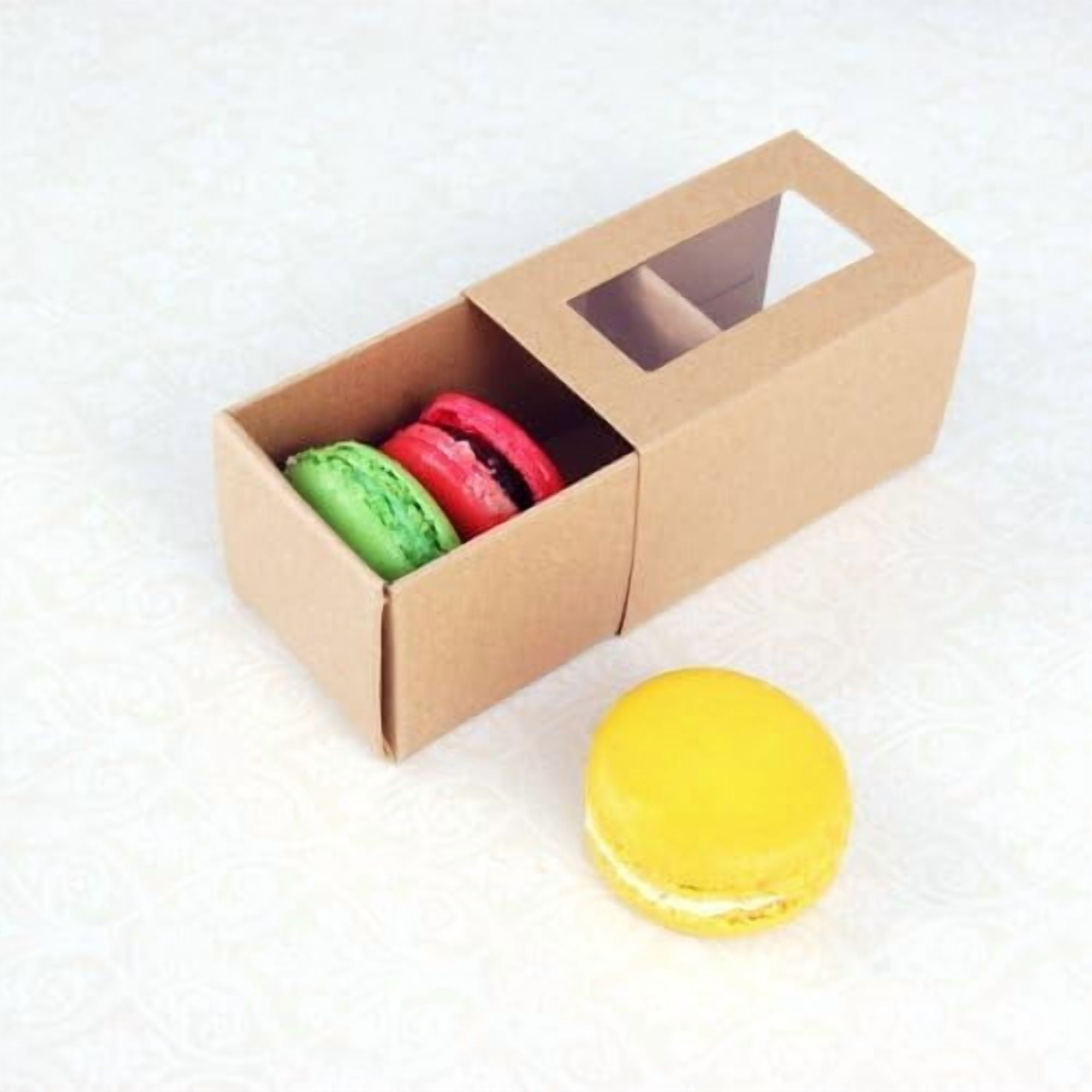 25 Sets of Kraft Brown Boxes for 3 Macarons ($1.30 Per Set of Macaron ...