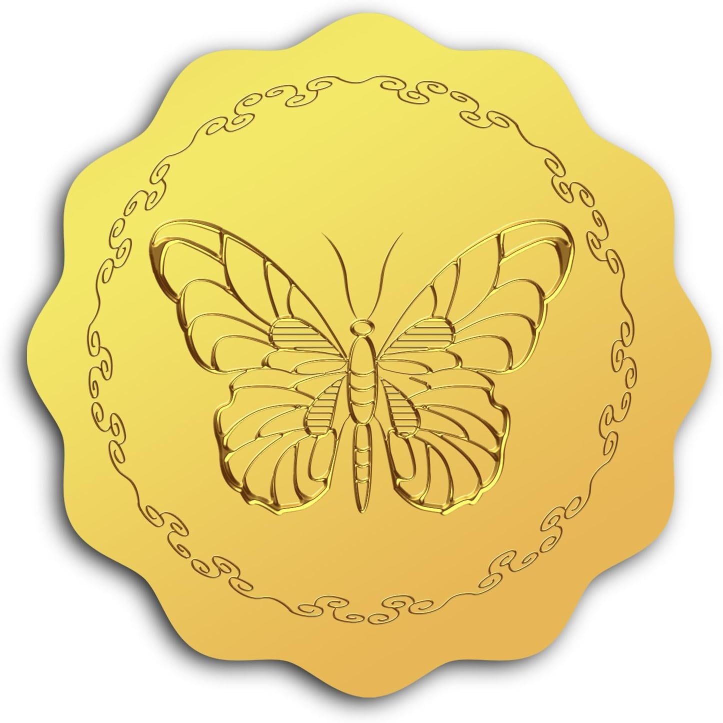 25 Sheet 100pcs Butterfly Embossed Gold Foil Certificate Seals Self ...