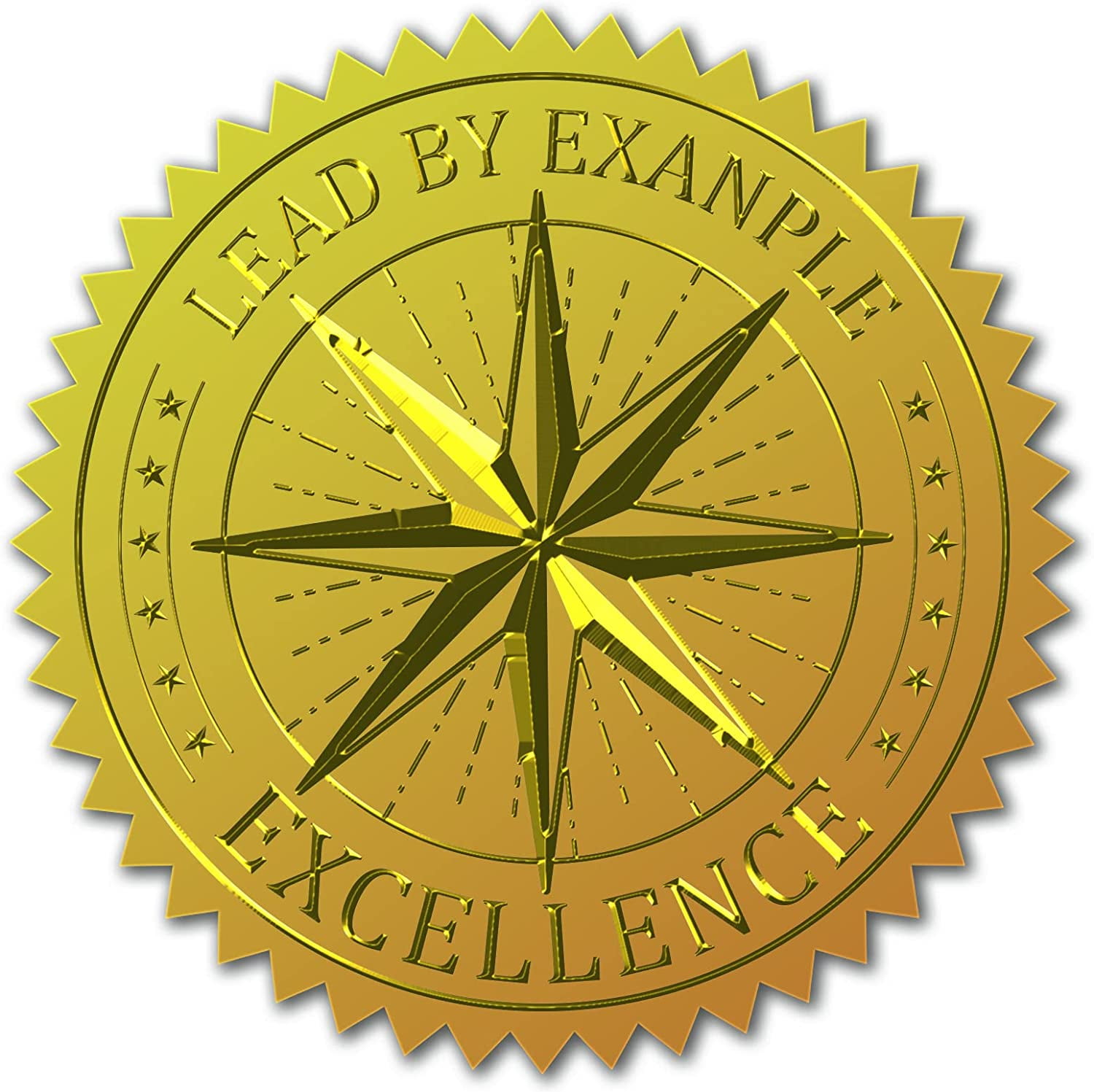 25 Sheet 100pcs Gold Foil Certificate Seals Example Excellence Embossed ...