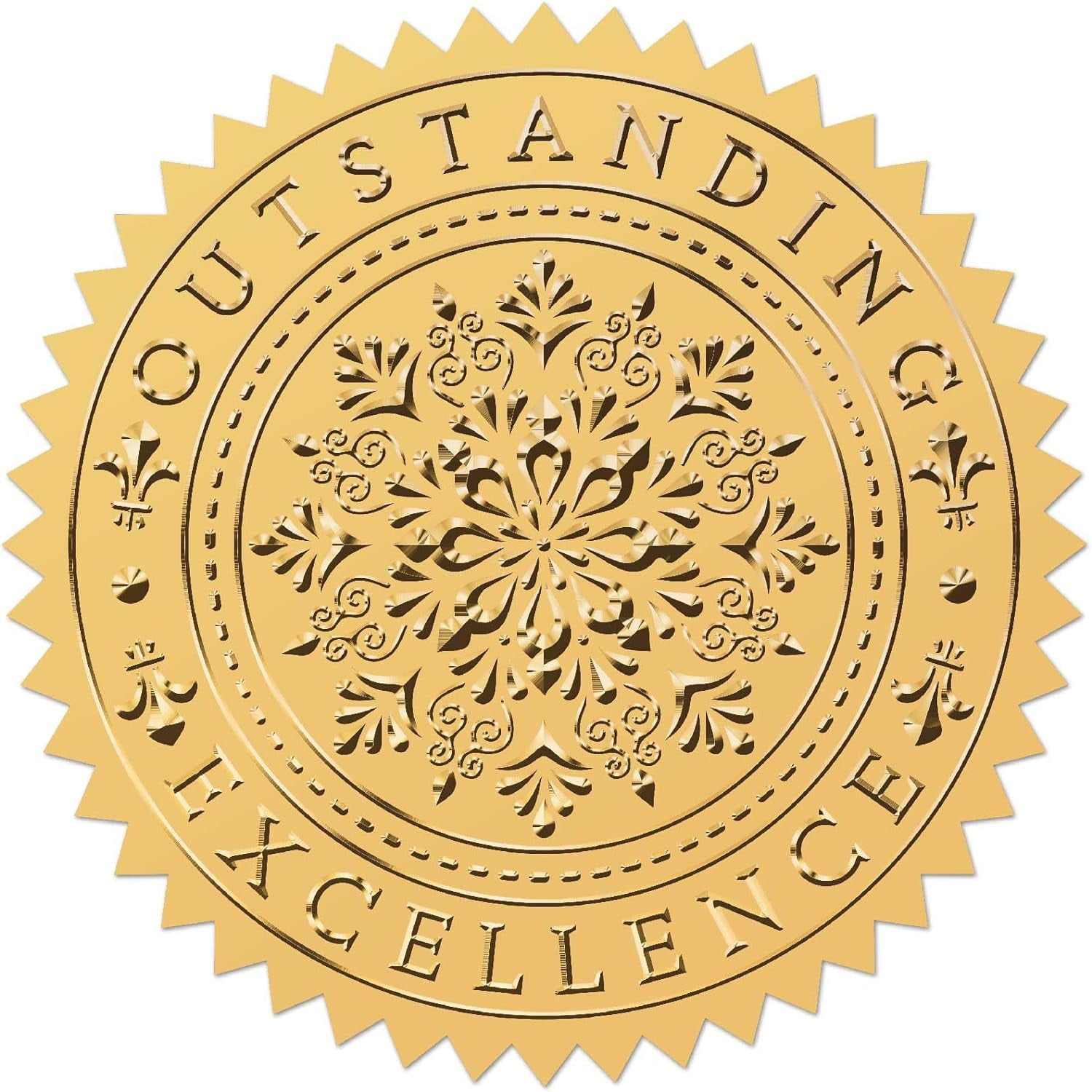 25 Sheet 100pcs Gold Foil Embossed Sticker Floral Outstanding 2 ...