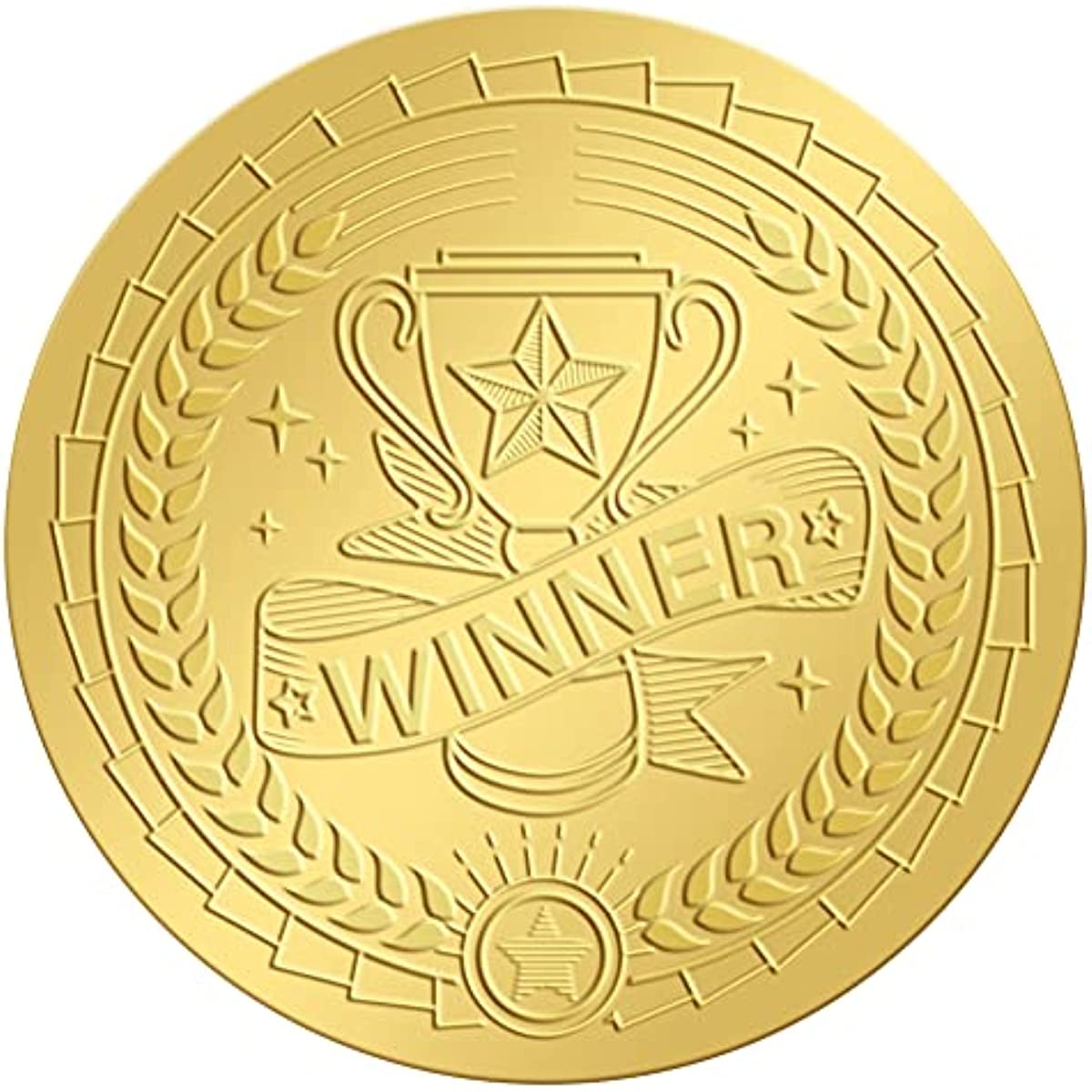 25 Sheet Gold Embossed Envelope Seals Stickers Winner Trophy Adhesive ...