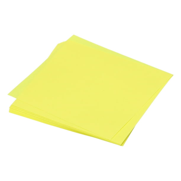 25 Sheet Origami Paper Double Sided Fluorescent Yellow 3x3 Inch Square ...